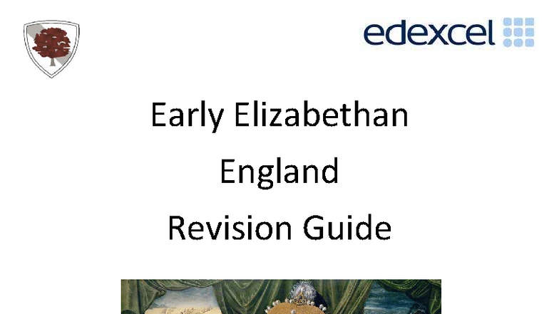 Elizabethan England Revision Guide: Key Topics & Challenges (HIST101 ...