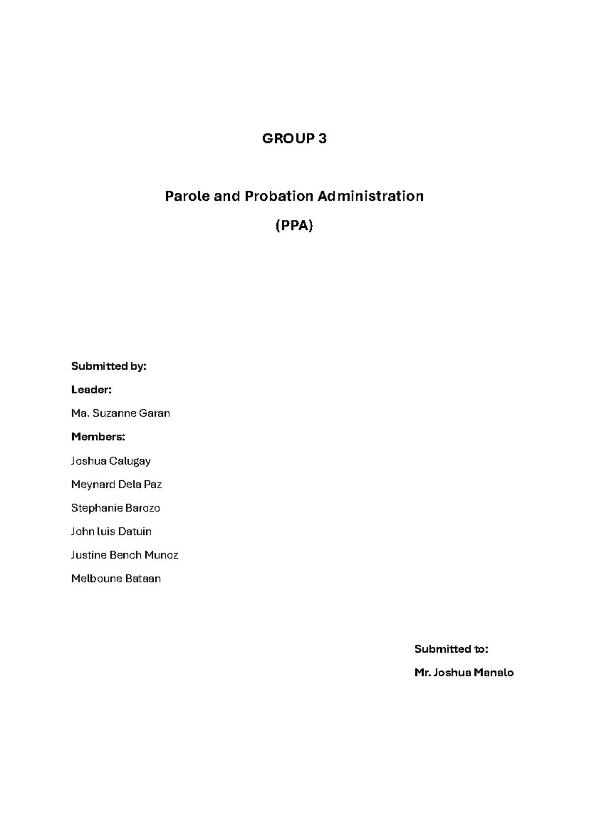 Parole and Probation Administration Overview (PPA): Structure ...