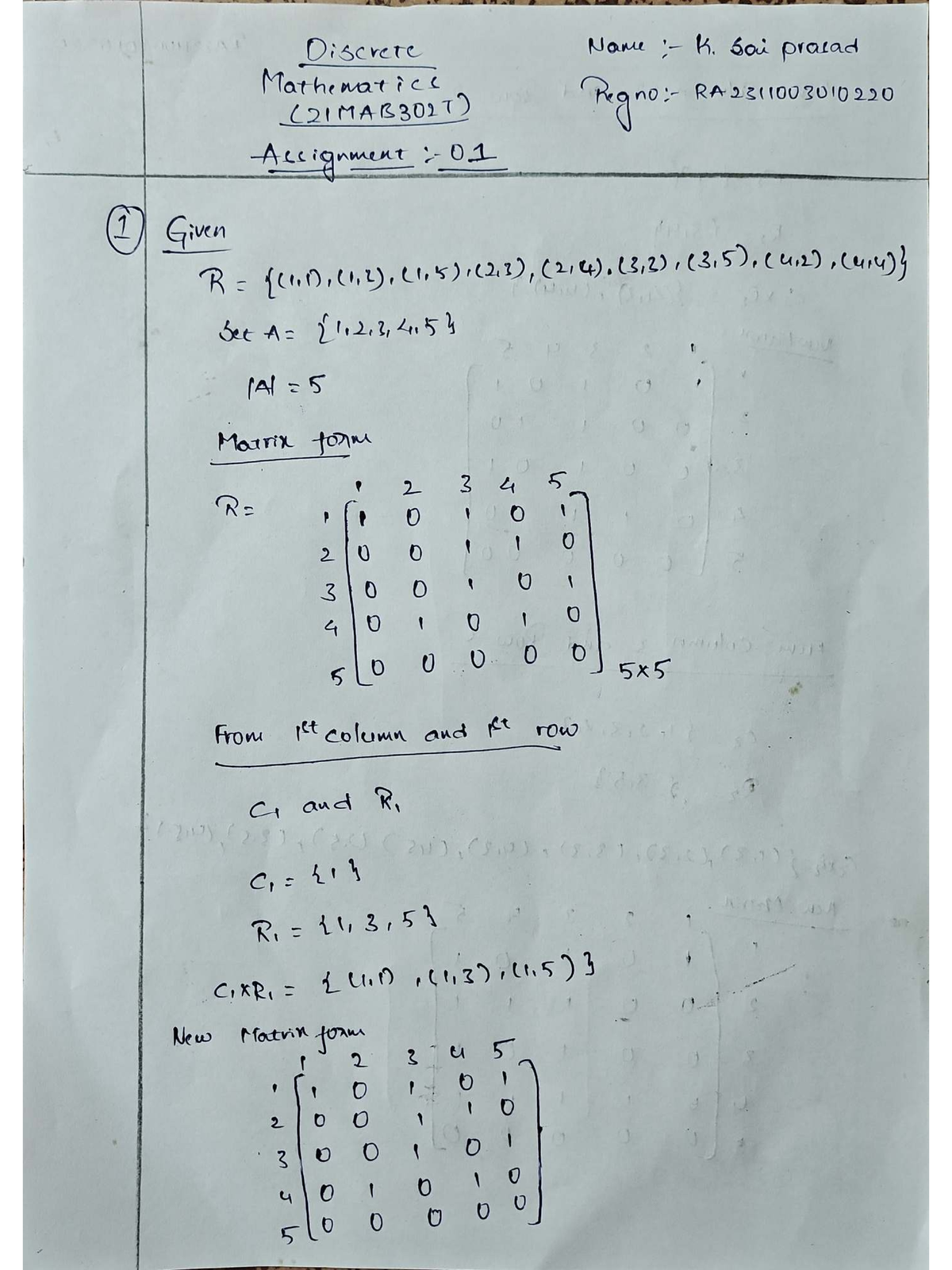 Mathematics (21MAB302T) Lecture Notes on Matrix Forms and Injective ...