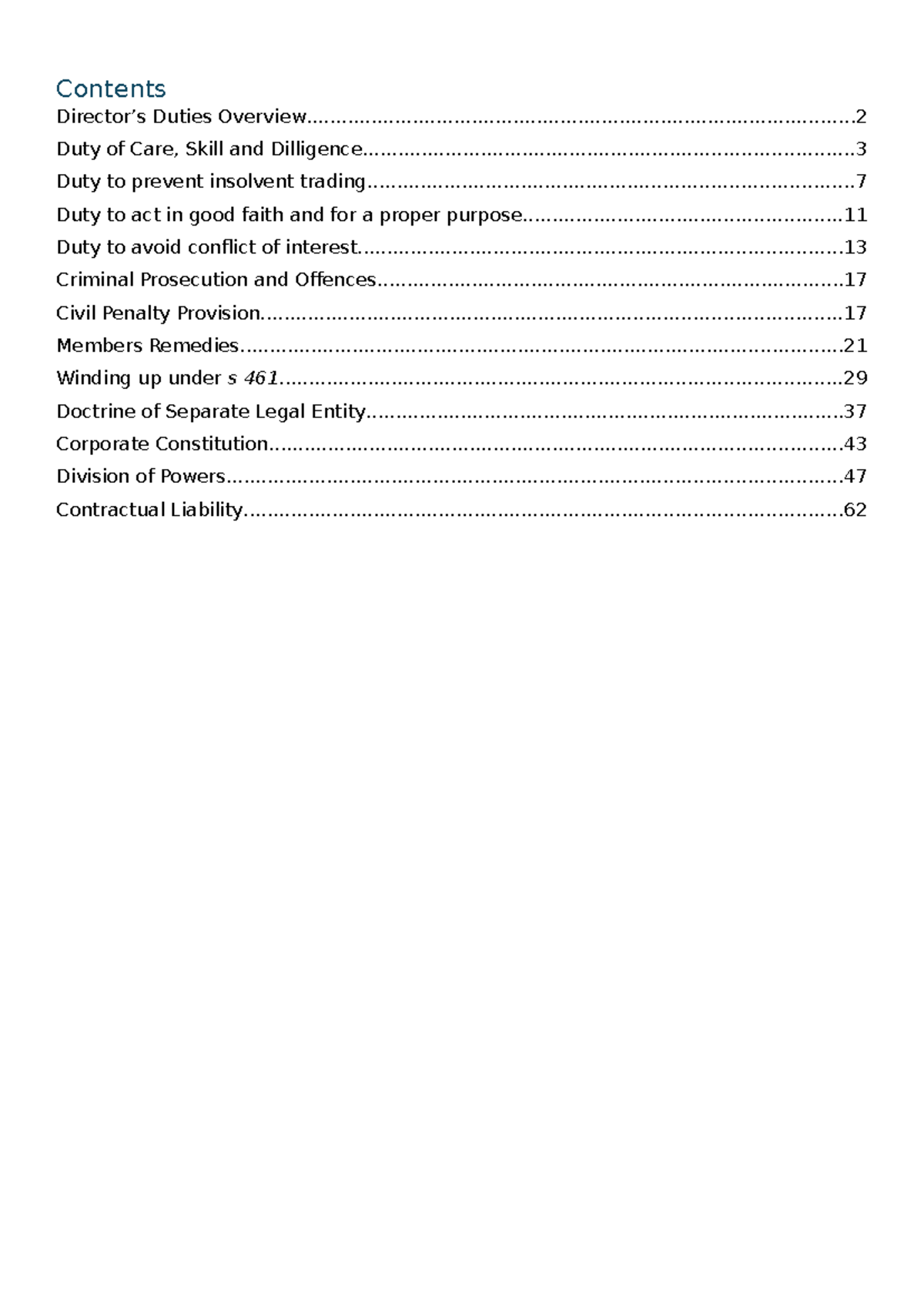 Exam Notes for Final - Corporate Duties Overview (LAW 301) - Studocu