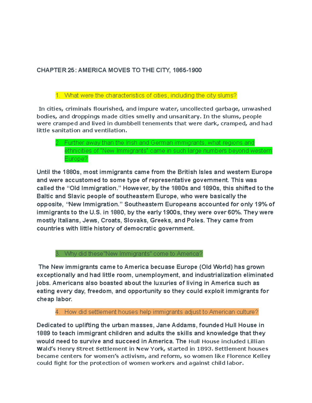 PP American Pageant Chapter 25: Urbanization and Immigration Issues ...