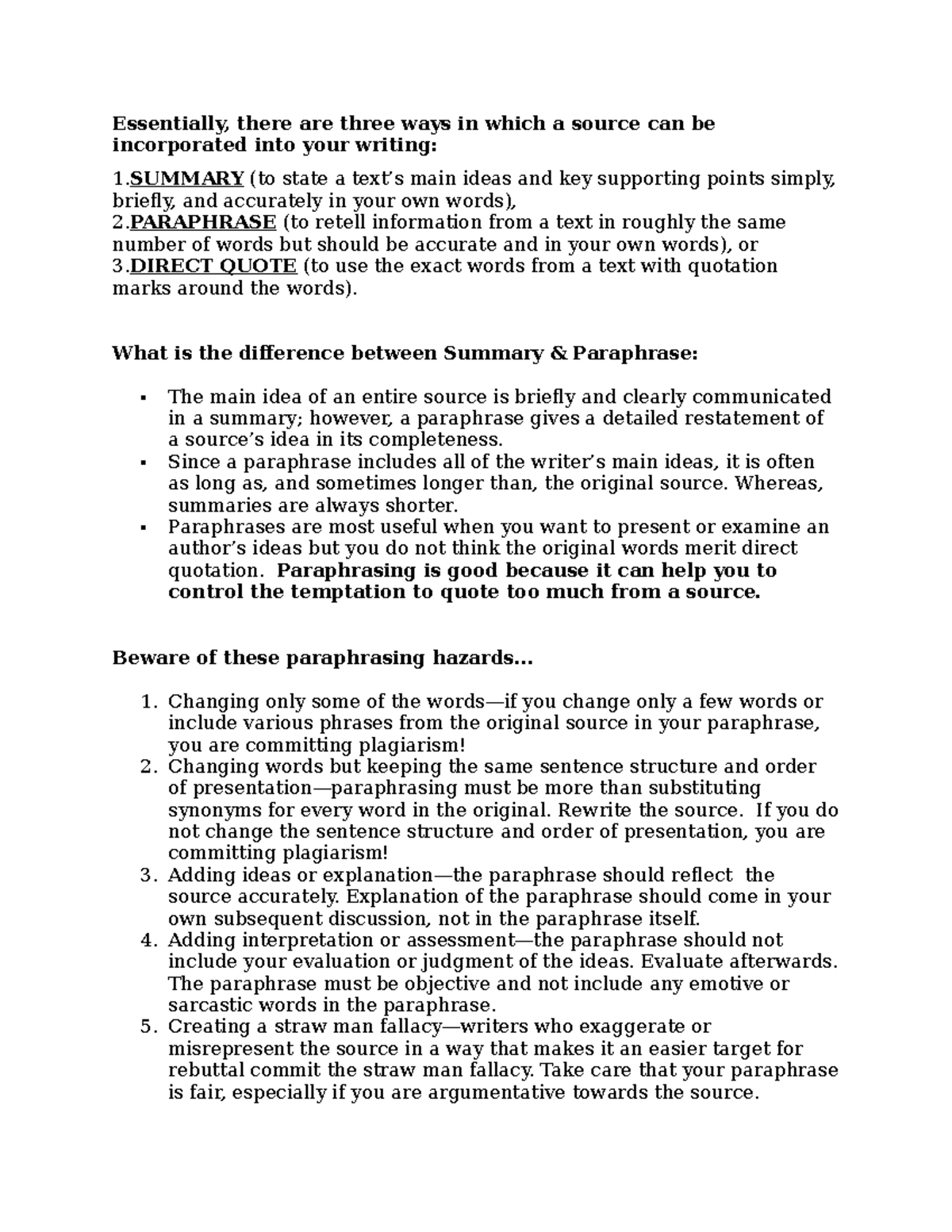 Paraphrasing Tips: Avoiding Common Hazards & Plagiarism Risks - Studocu