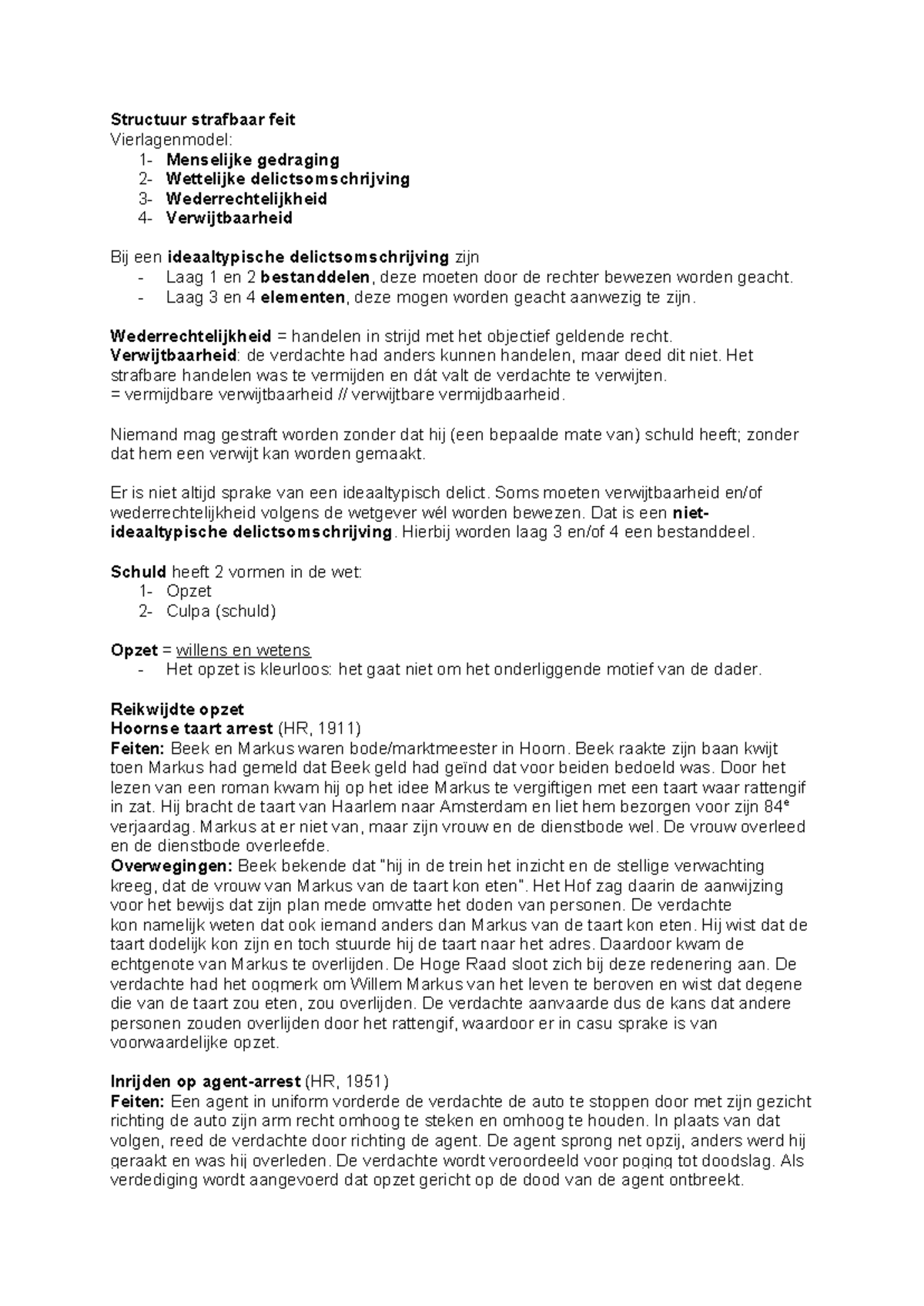 Structuur van een Strafbaar Feit: Vierlagenmodel en Jurisprudentie ...