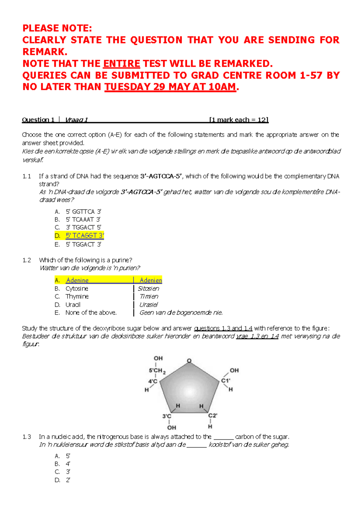MLB 111 Semester Test 2 Full Memo 2018: Answers & Explanations - Studocu