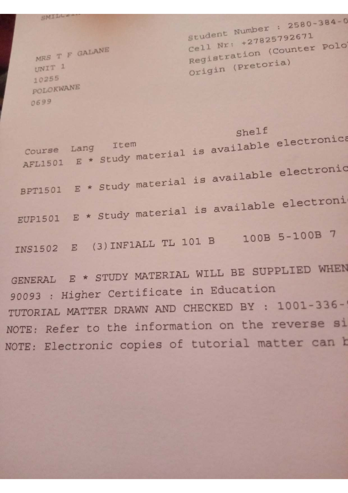 Study material - Get access to unisa books so that I can be able to ...