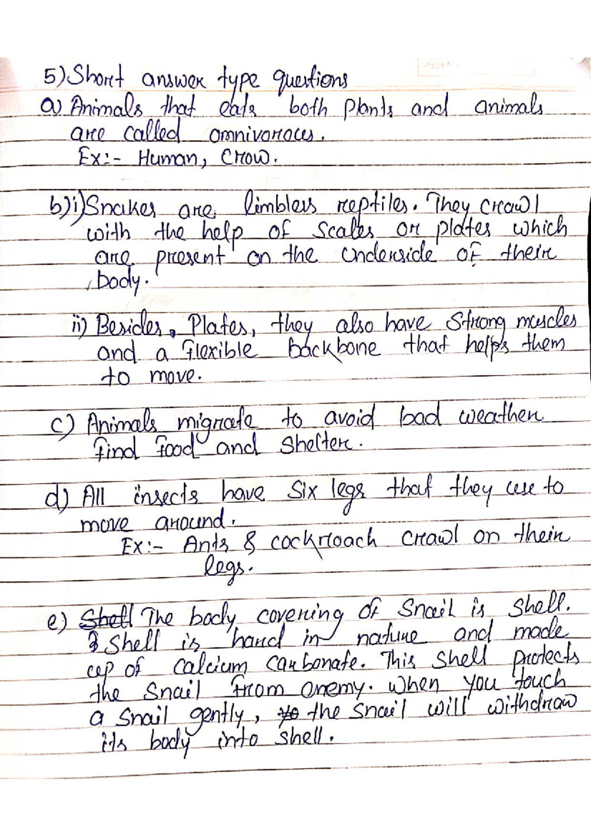 Animal World Advanced Notes: Key Concepts and Short Answers - Studocu