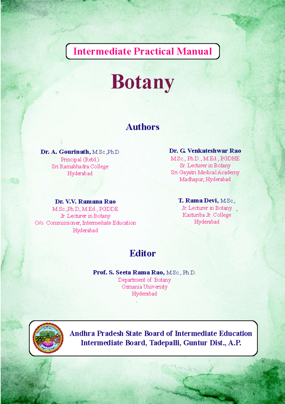 Intermediate Botany Practical Manual - Authoritative PDF Notes - Studocu