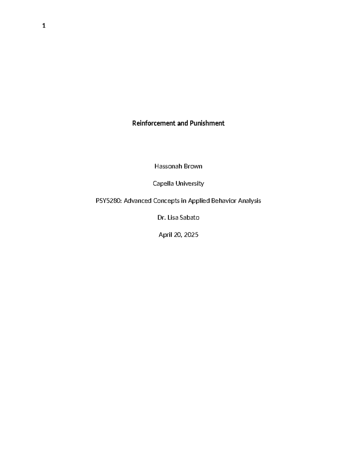 Psy 5280 Week 2: Understanding Reinforcement & Punishment in Behavior ...