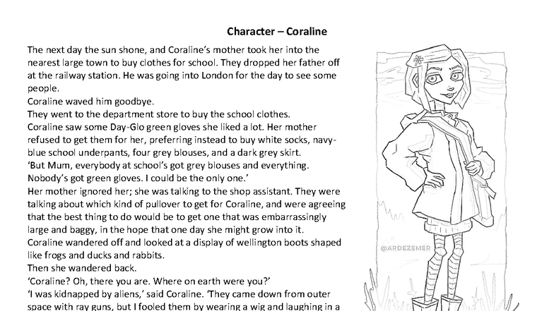 Coraline Character Activity: Traits & Characteristics Analysis - Studocu