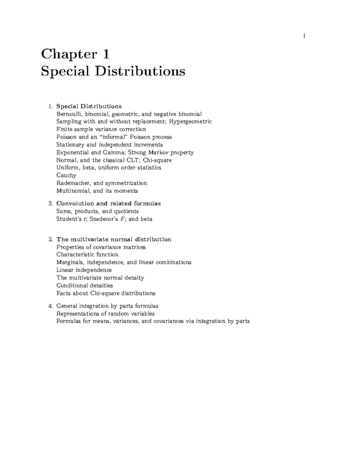 Ch1 - Chapter - 1 Chapter 1 Special Distributions Special Distributions ...
