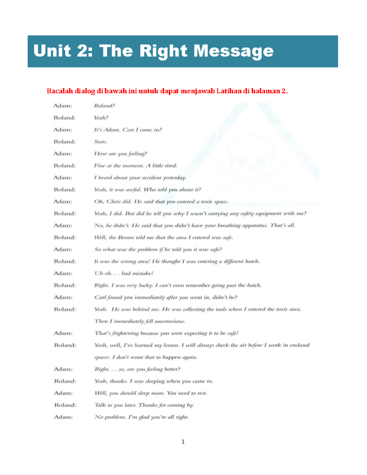 Unit 2: The Right Message - Past Continuous & Past Simple Exercises - Studocu
