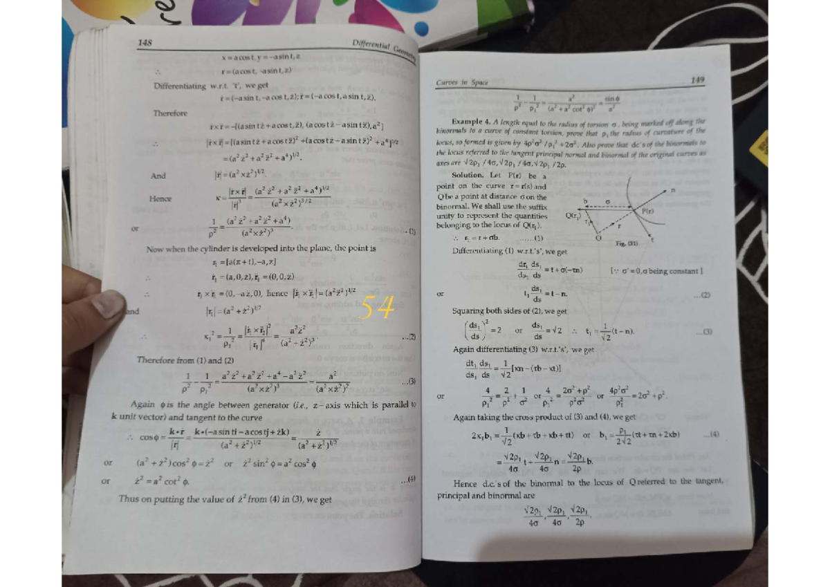 Differential Geometry: Curves in Space - Detailed Study Notes - Studocu