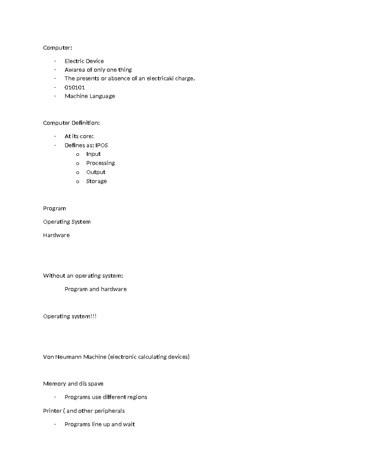 CS101: Introduction to Computer Systems - Key Concepts and Definitions ...