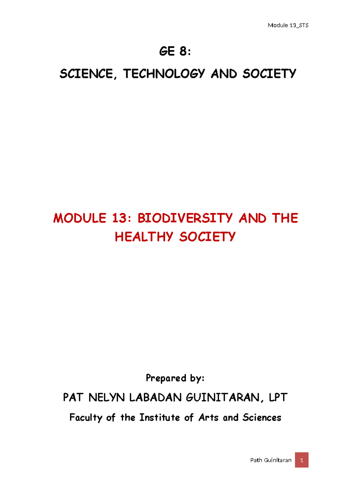 Module-13 -STS - About science and technology - GE 8: SCIENCE ...