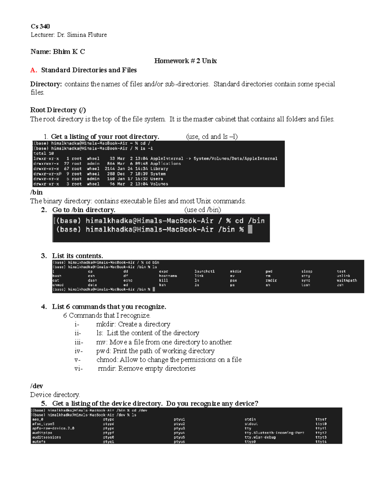 KC H2 - Assignment 2: Familiarization with Linux Commands - Studocu