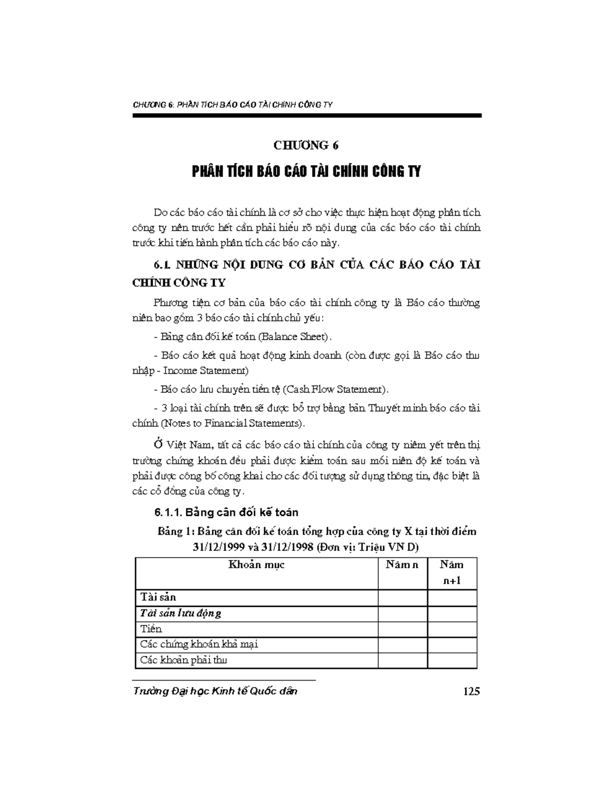 Phan tich bao cao tai chinh - Ch− ̈ng 6: Ph©n t›ch b∏o c∏o tμi ch›nh c ́ng ty Ch− ̈ng 6 Ph©n t ...