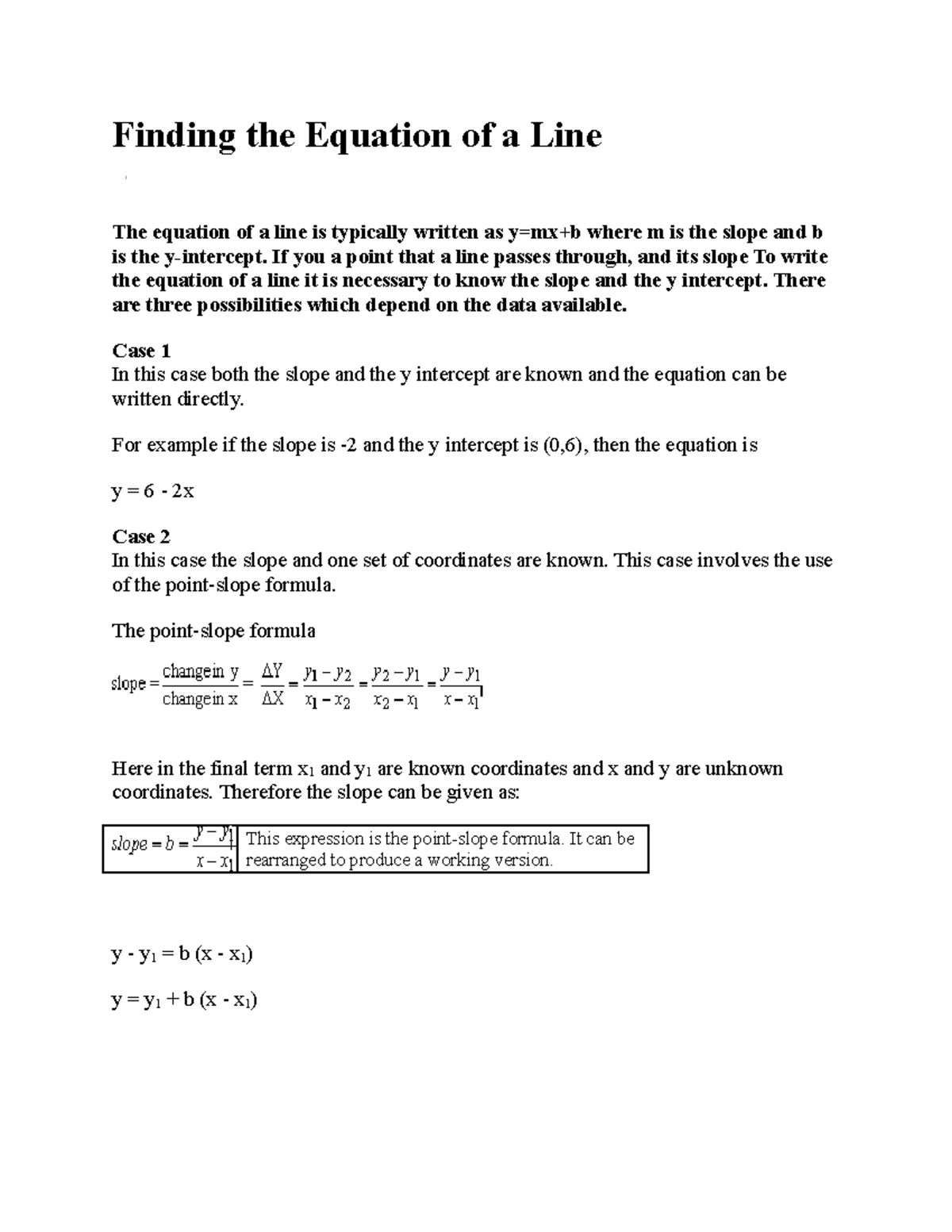 Equations of a Line: Essentials for Calculus with Analytic Geometry ...