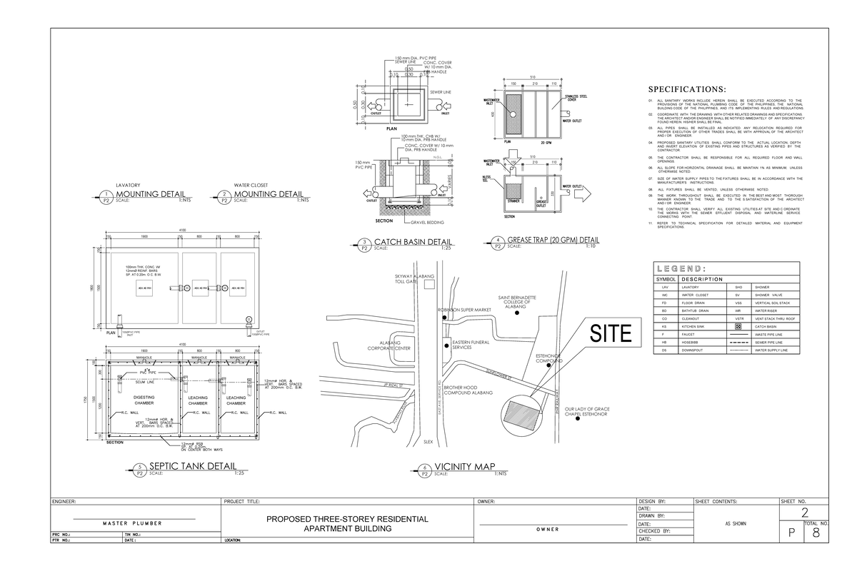 P2 - Sample Plans for Sanitary Utilities and Drainage Design - Studocu