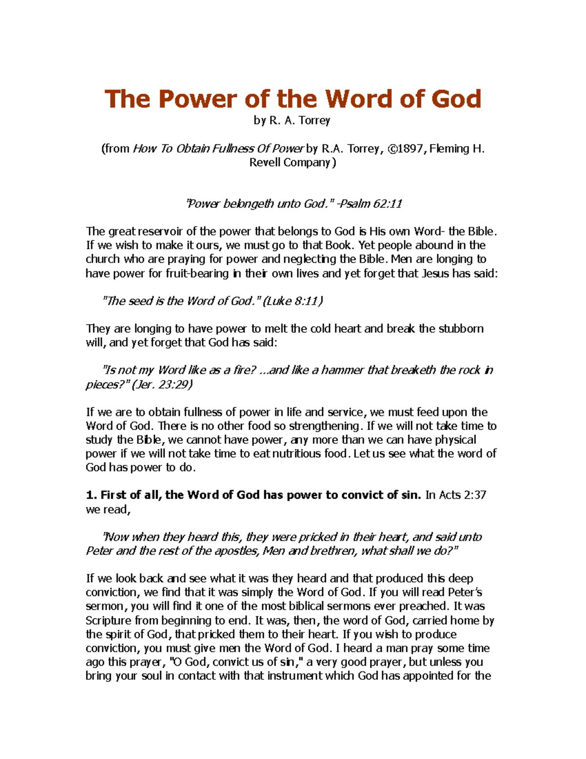 The Power of God's Word: Spiritual Insights and Guidance - Studocu
