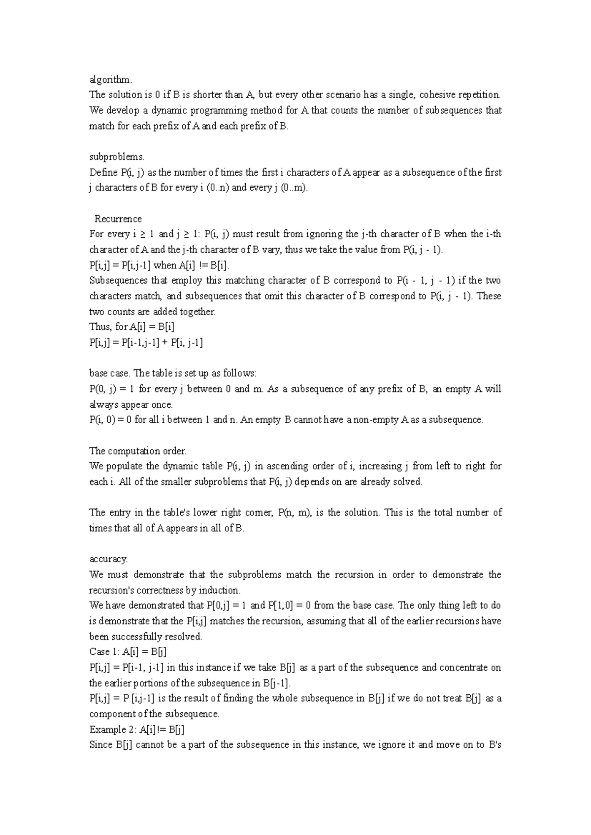 Dynamic Programming for Subsequence Counting in Algorithms (CS 101 ...