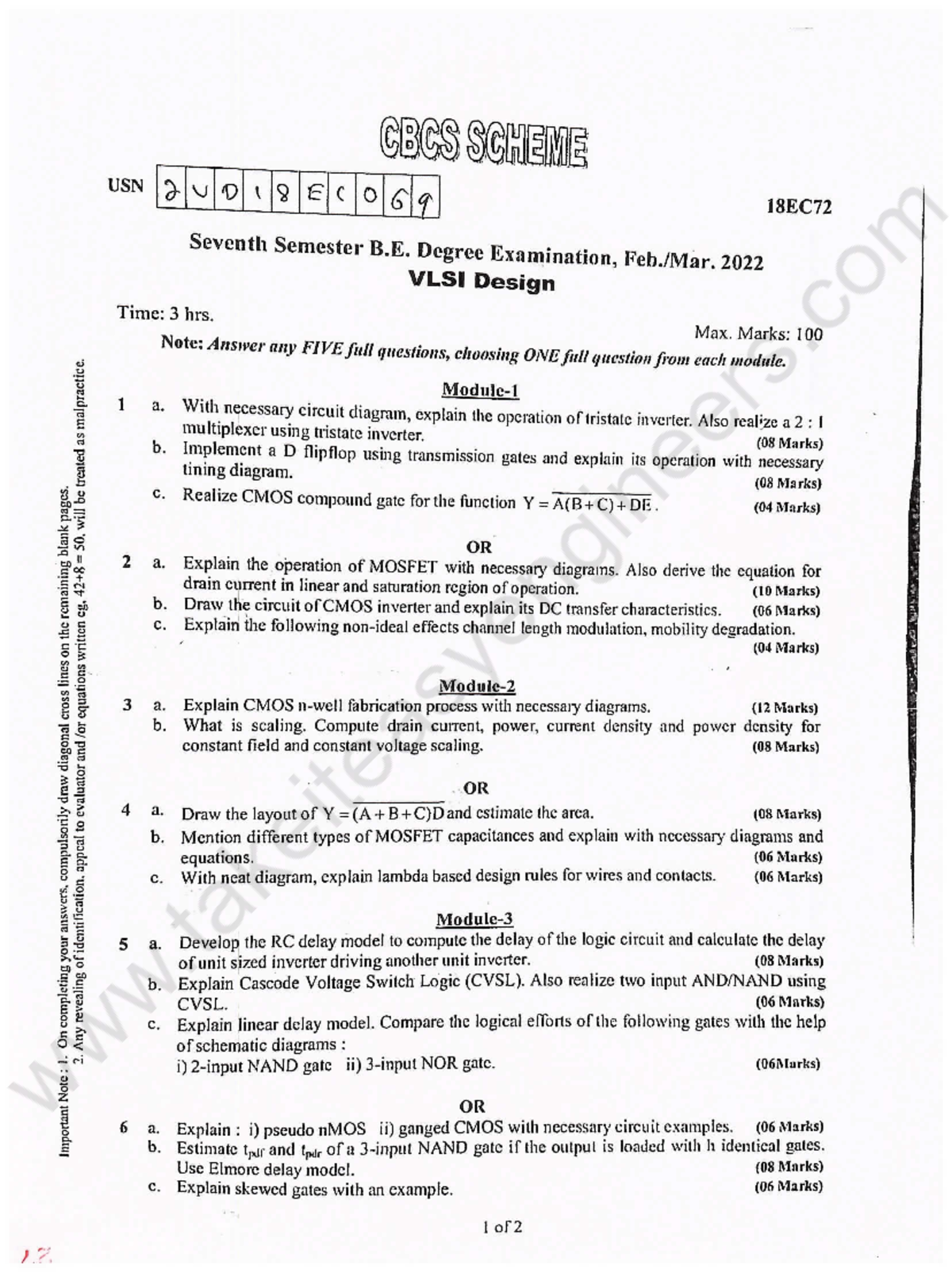 18ec72 Solved Qp Solved Question Paper Of Vlsi 18ec72 Of Vtu