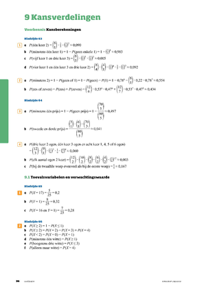 Wiskunde toets 5 vwo kansrekening - Wiskunde toets 5 vwo Opgave 1 1 ...