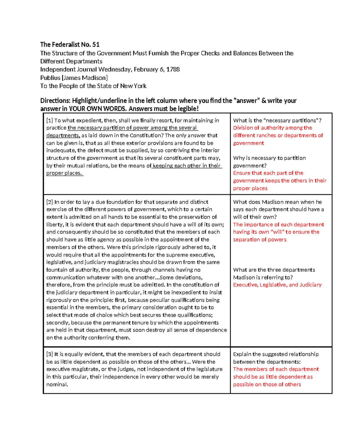 Annotated LG2017: Understanding Federalist No. 51 and Government ...