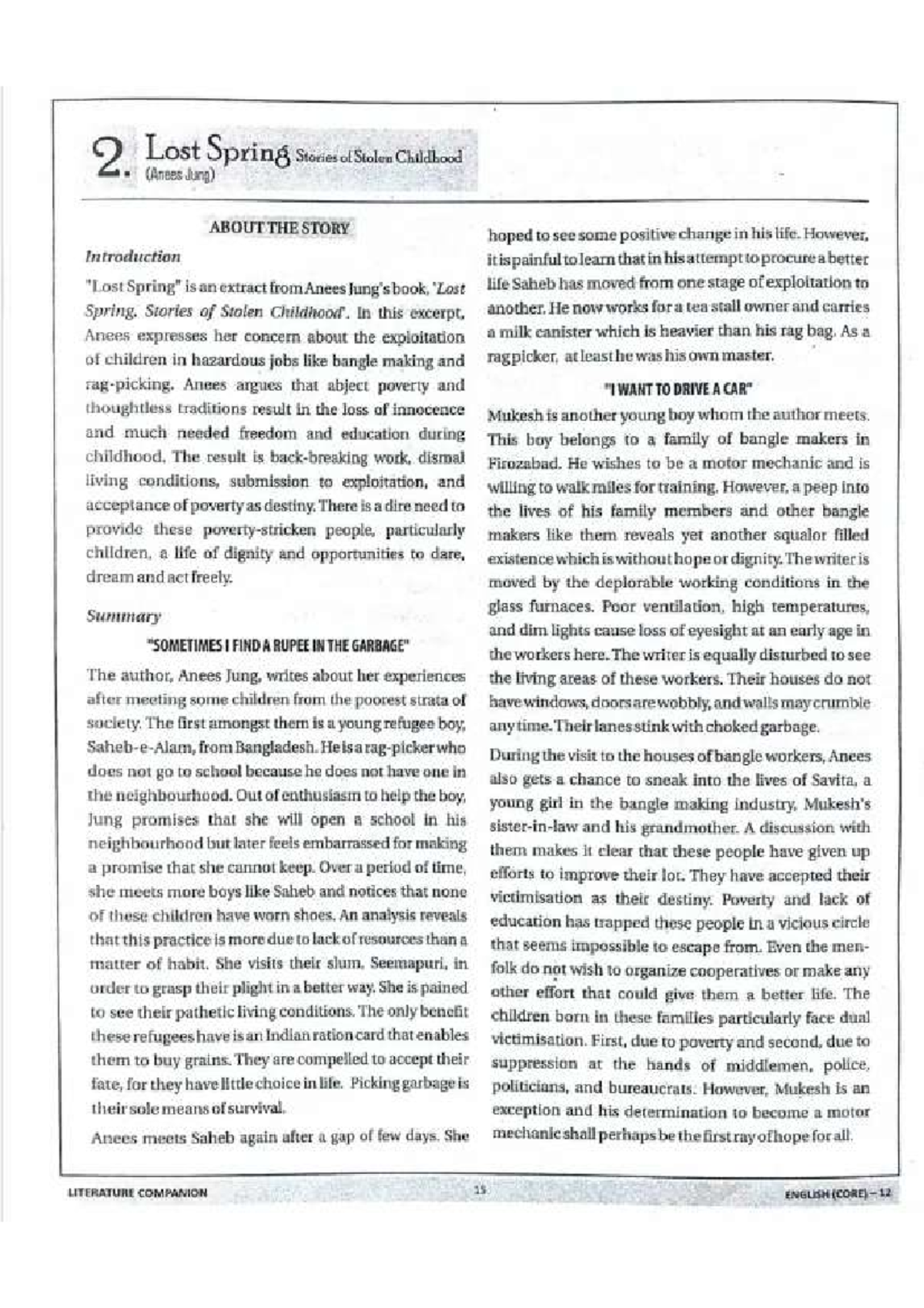 Lost Spring: Stories of Stolen Childhood - Summary & Analysis (ENG 12 ...