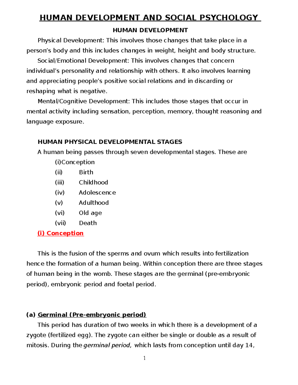 Human Development AND social-psychology-notes - HUMAN DEVELOPMENT AND ...
