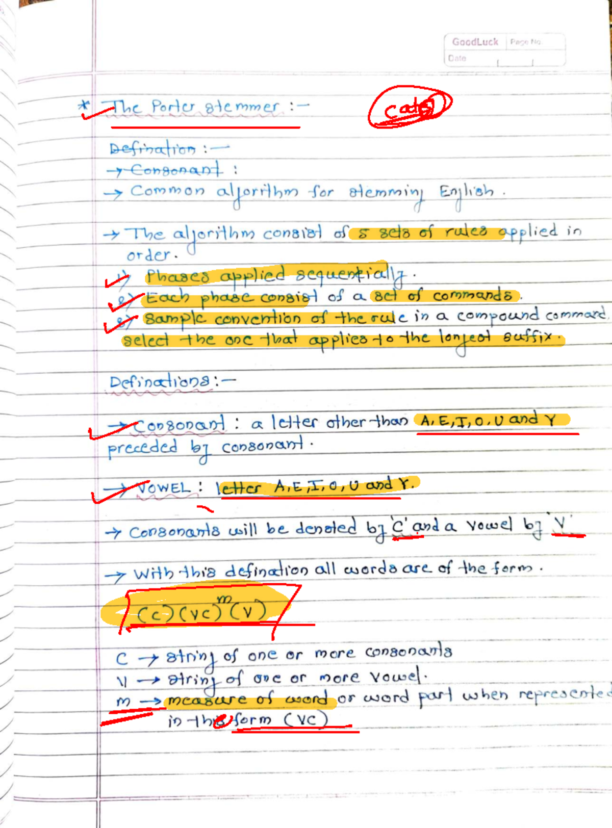 Porter Stemmer Algorithm - SSSS Final Exam Notes - Studocu