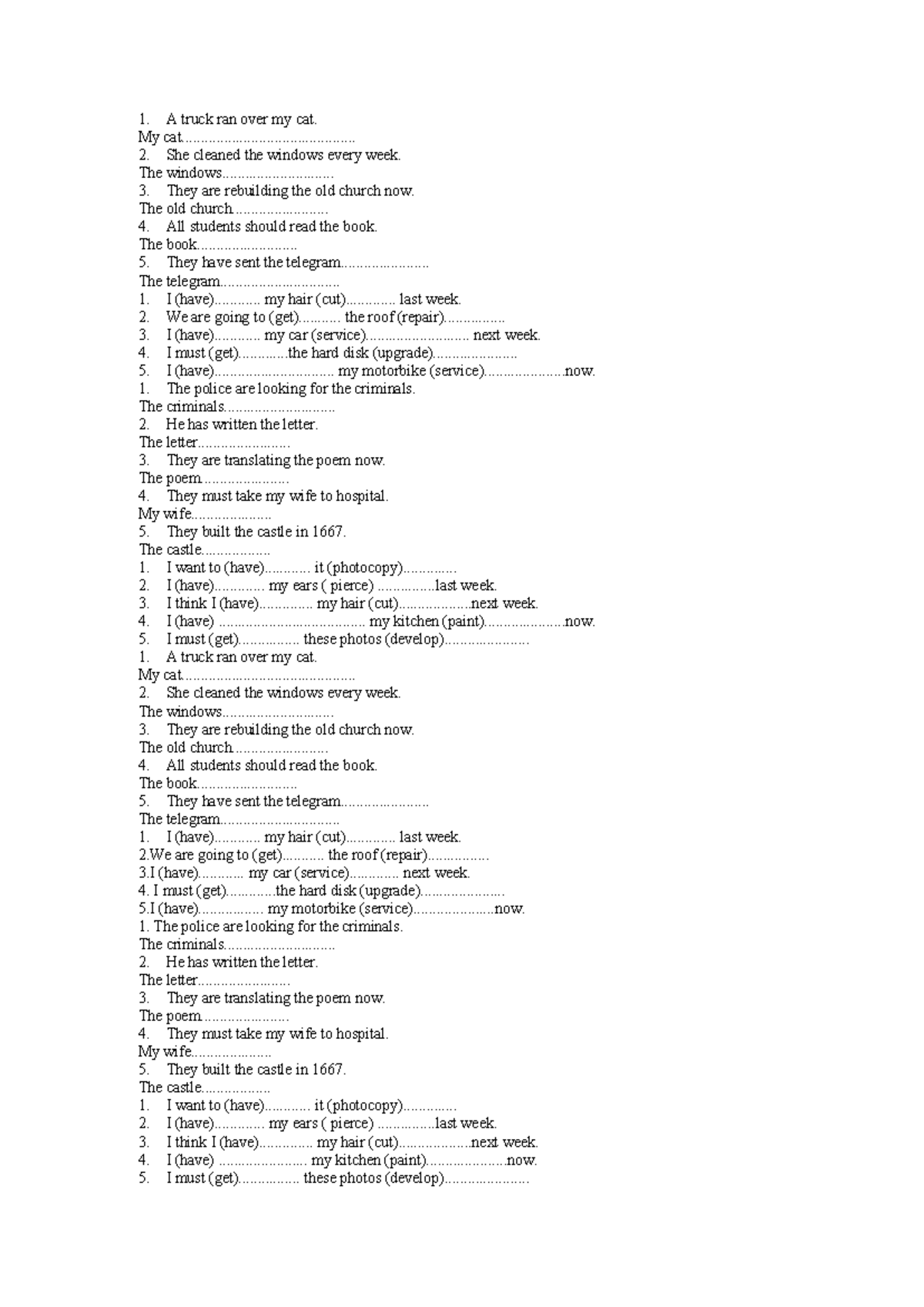 Passive Voice and 'Have Something Done' Test (ENG 101) - Studocu