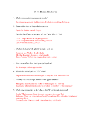 Midterm 3 Review ba 101 - Midterm 3 Review Key Terms: -Ethics (Business ...