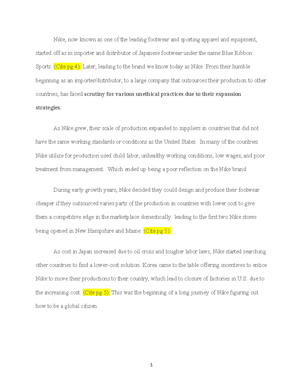 Nike's Journey: From Blue Ribbon Sports to Global Responsibility (Unit ...