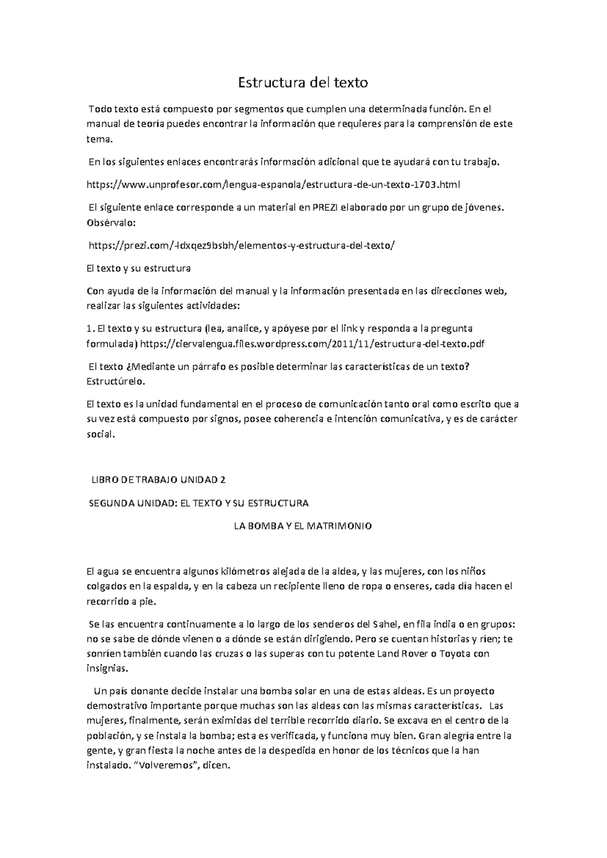 Estructura del texto(1ER.T.) - Estructura del texto Todo texto está ...