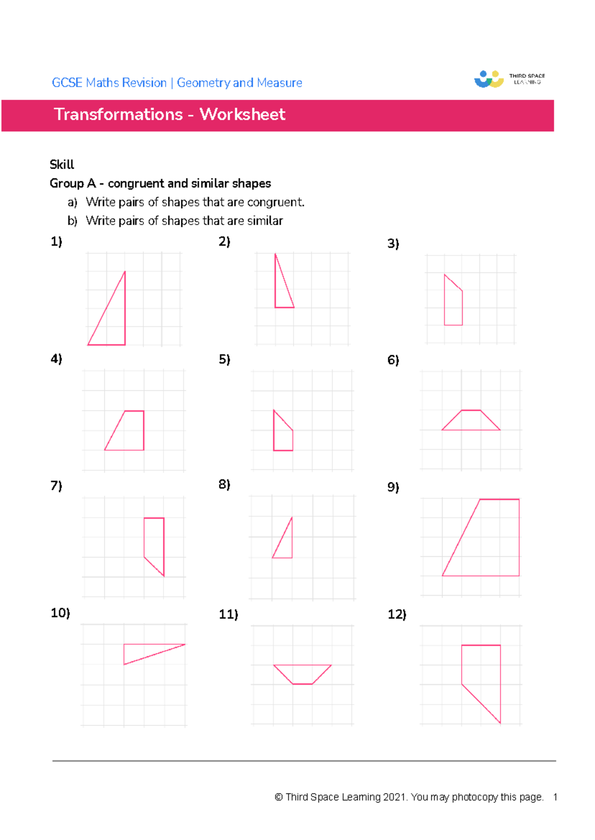 GCSE Maths Transformations Worksheet & Exam Prep Insights - Studocu