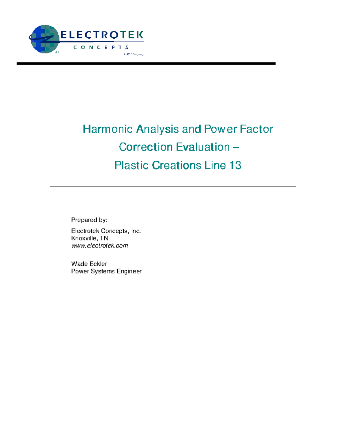 Plastic Creations Line 13: Harmonic Analysis & Power Factor Correction ...