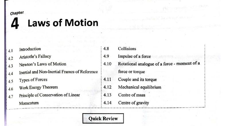 Chapter 4: Laws of Motion (Physics PSP) - Key Concepts and Formulas ...