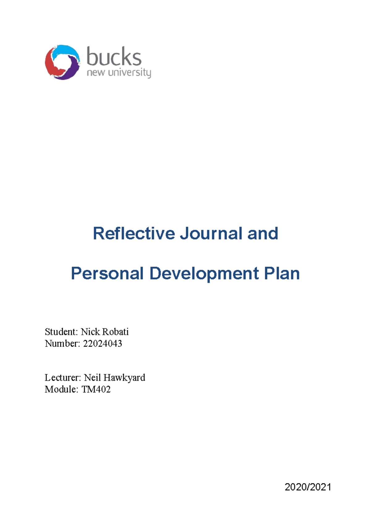TM402 assignment.docx (1) - Reflective Journal and Personal Development ...