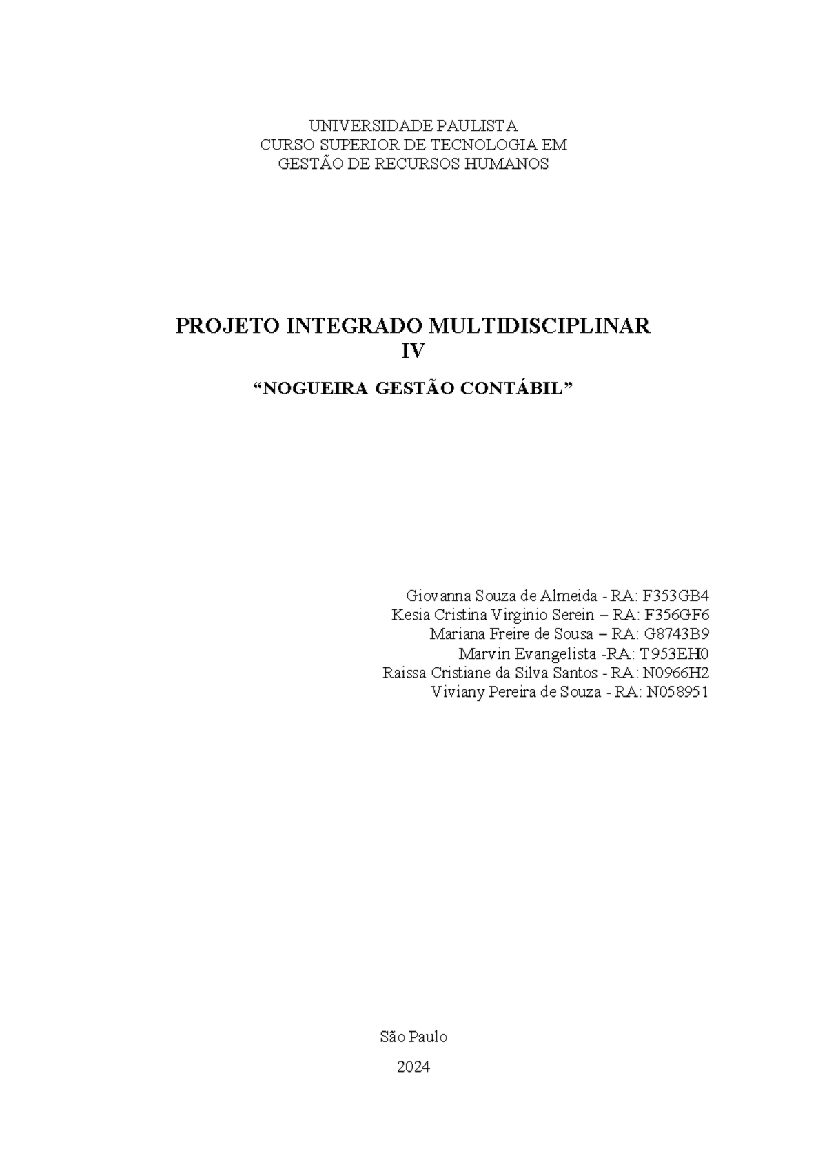 PIM 4° Semestre - Projeto Integrado Multidisciplinar IV em Gestão de ...