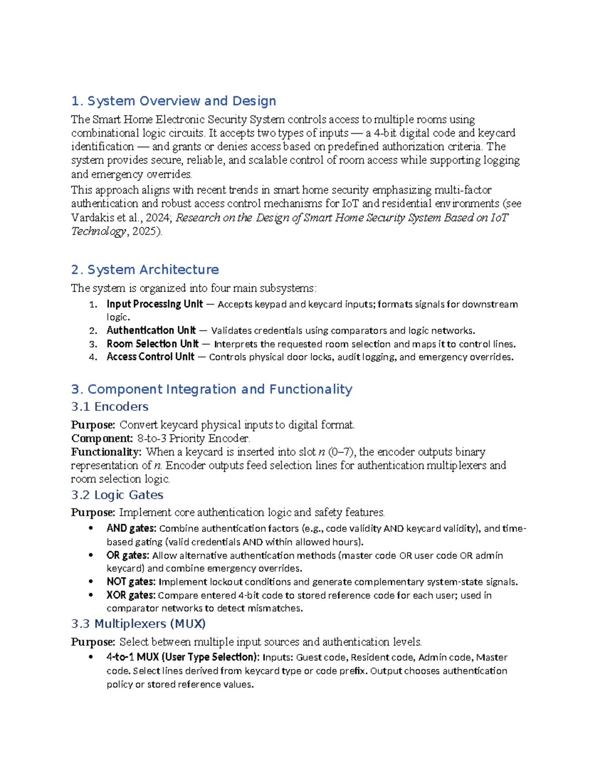 Cs1105 Unit 2: Smart Home Electronic Security System Overview - Studocu