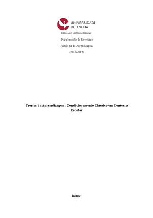 Condicionamento Clássico e Operante - Psicologia da Aprendizagem ...
