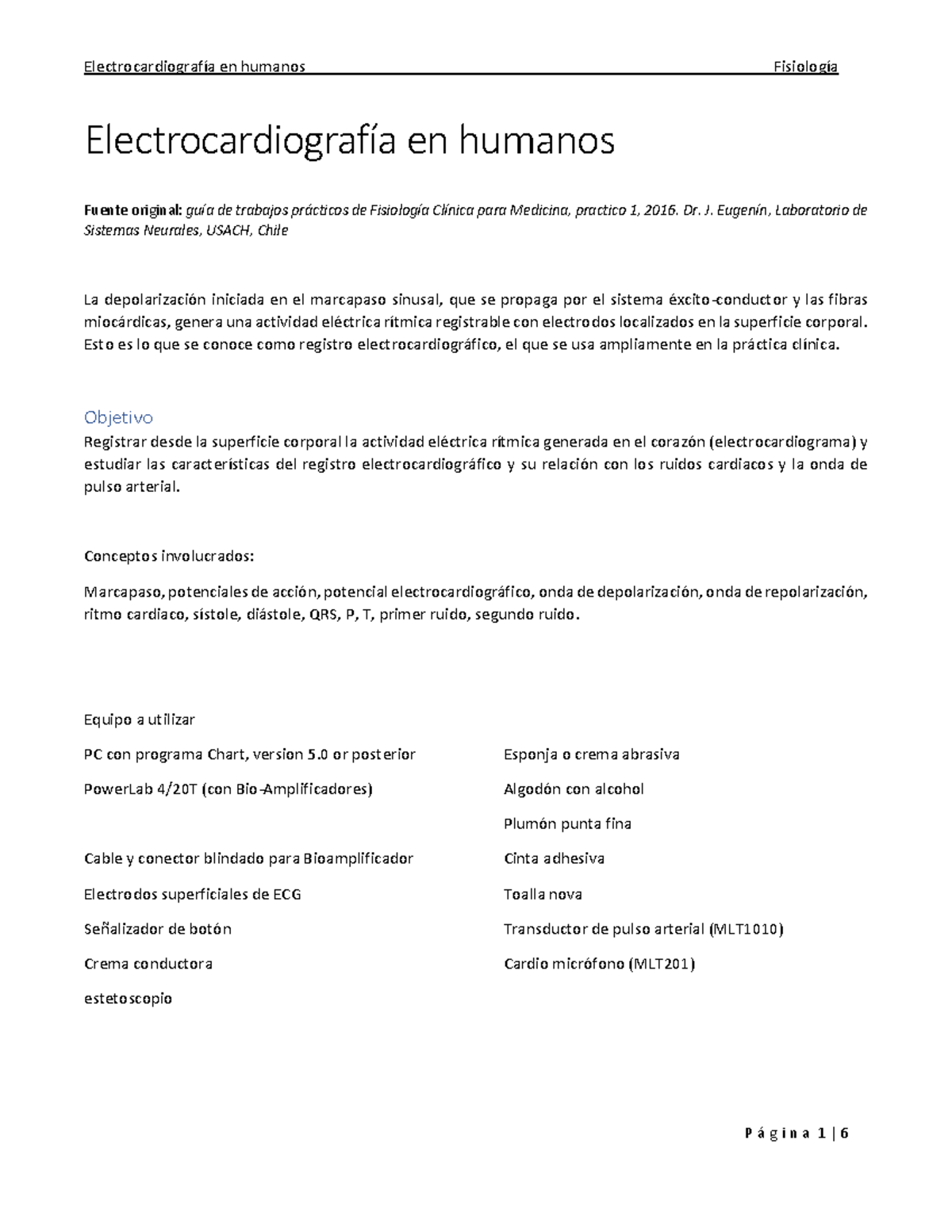 ECG En Humanos Powerlab 2022 - Electrocardiografía en humanos Fuente ...