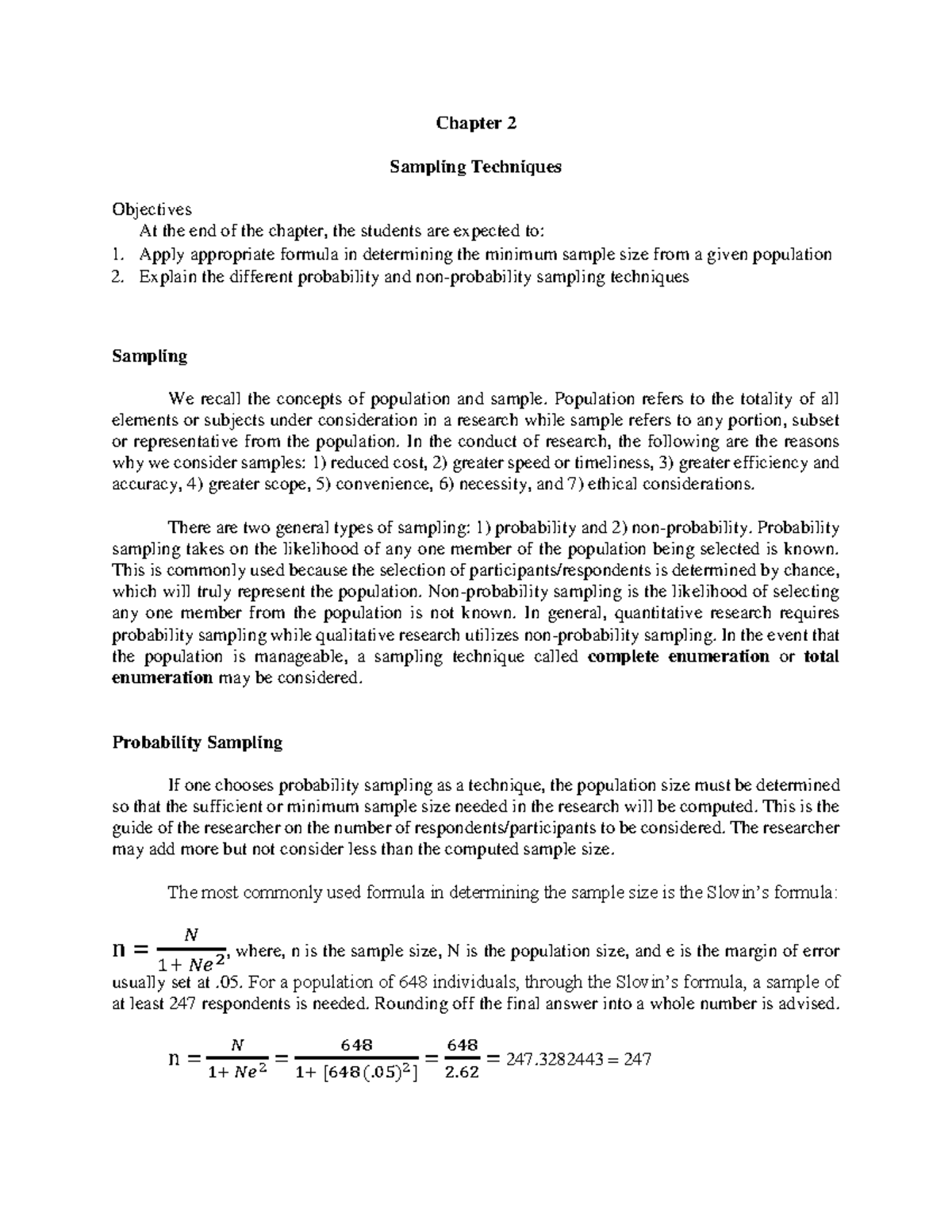 Psy101 Chapter 2: Understanding Sampling Techniques in Research - Studocu