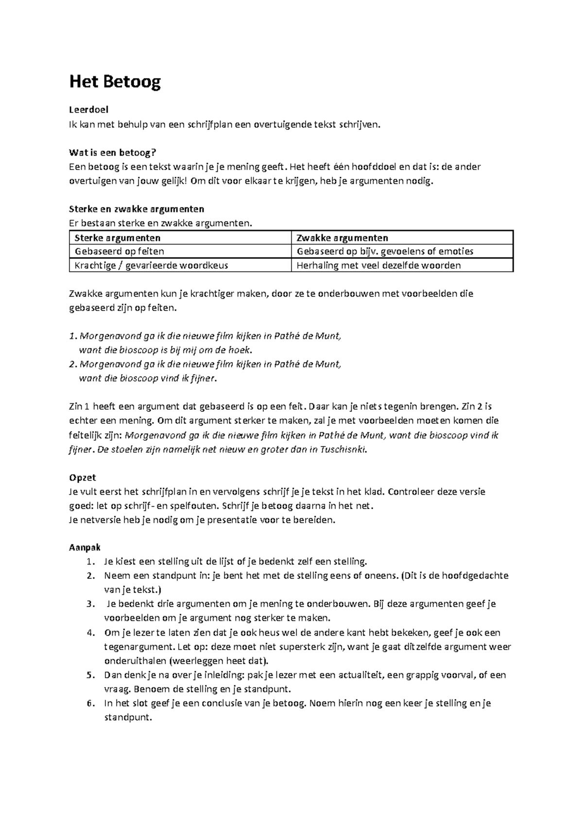 Betoog Schrijven 3HV - Argumentatie en Structuur Uitleg - Studeersnel