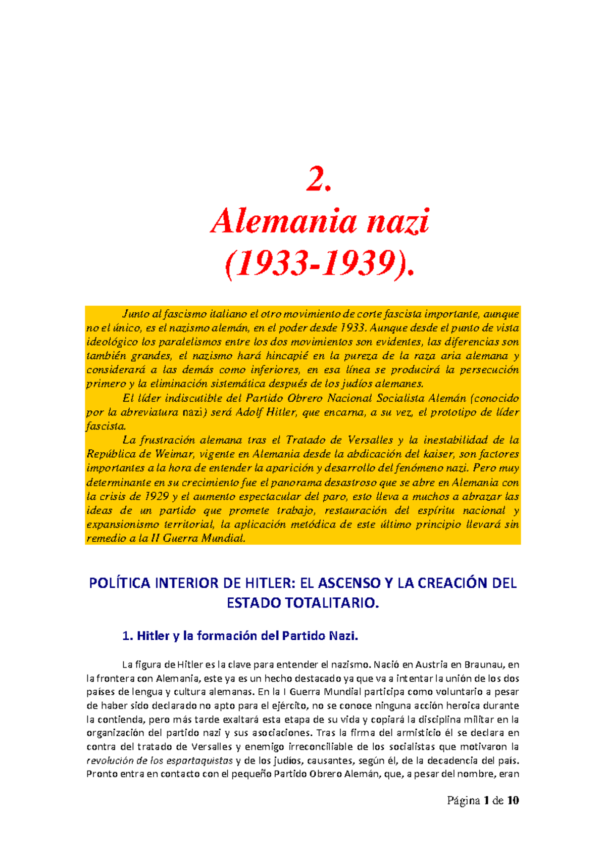 TEMA 4: Alemania 2 - Apuntes sobre el Expansionismo Nazi y su Ideología ...