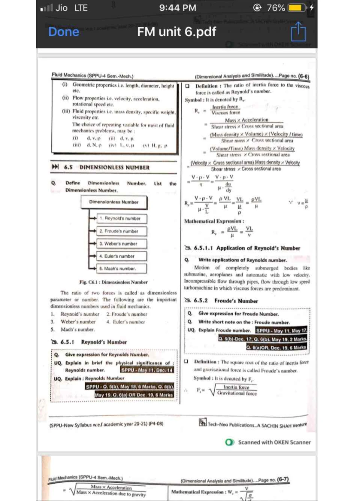 Unit 5 FM Answer - Mechanical Engineering Fluid Mechanics - verge on supervision Publications. A ...