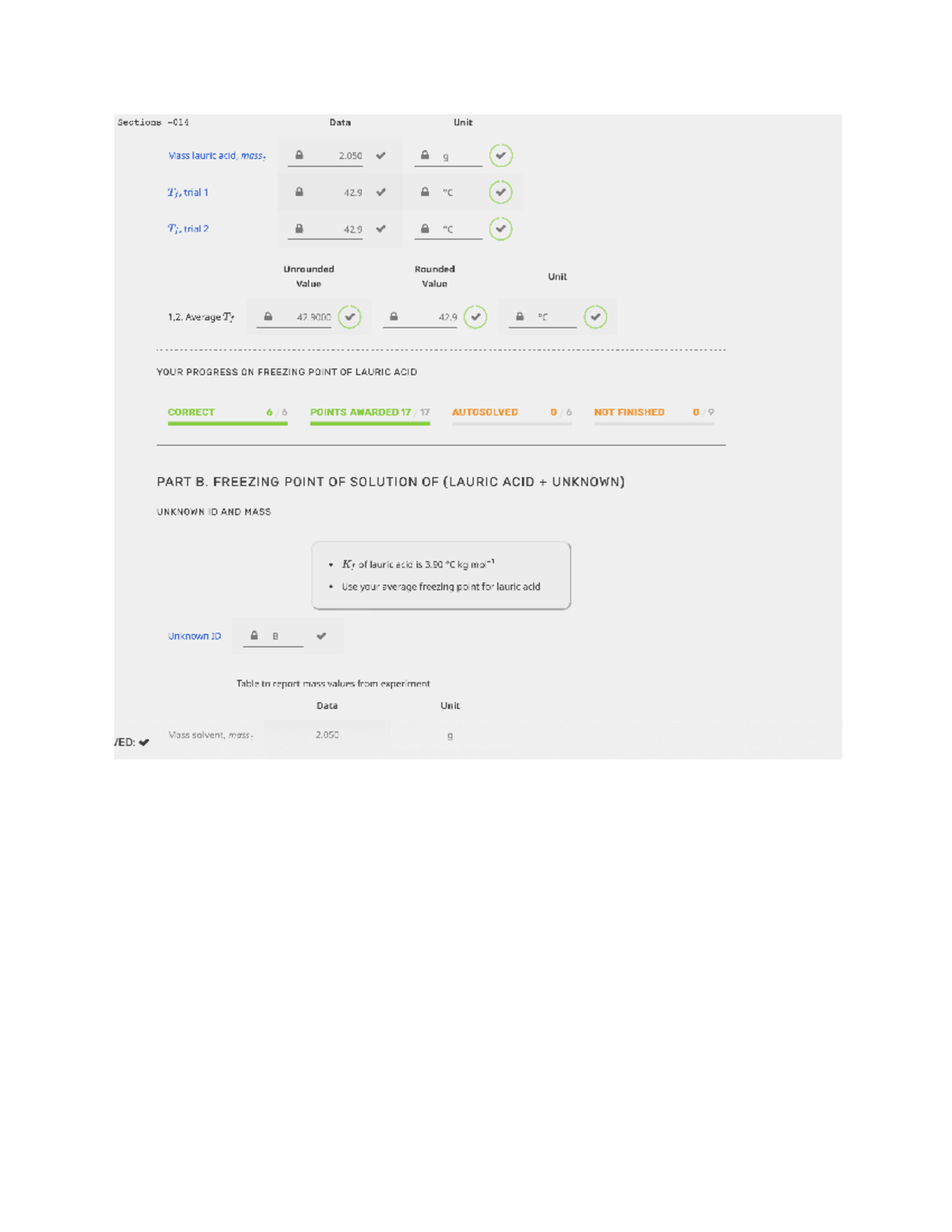 Freezing Point Depression Smart Worksheet Chem ll 1034 - CHEM 1034 ...