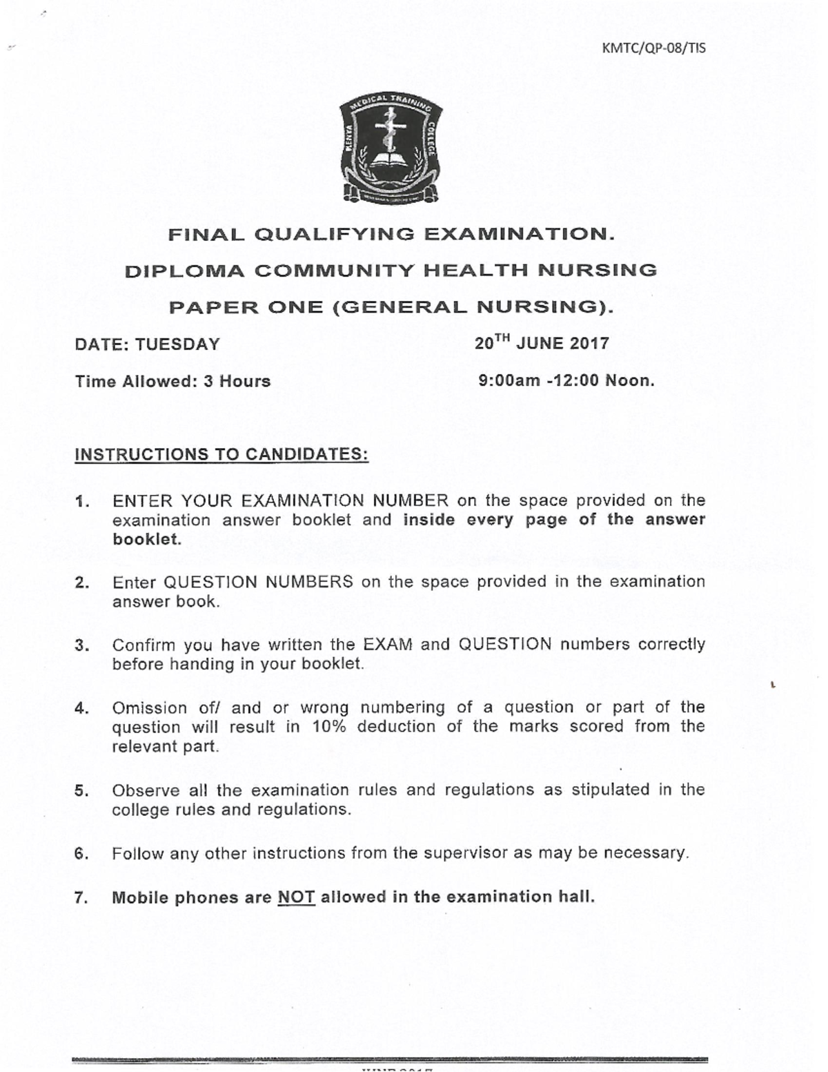 FQE - Module I Revision Questions for Qualifying Exams - Studocu