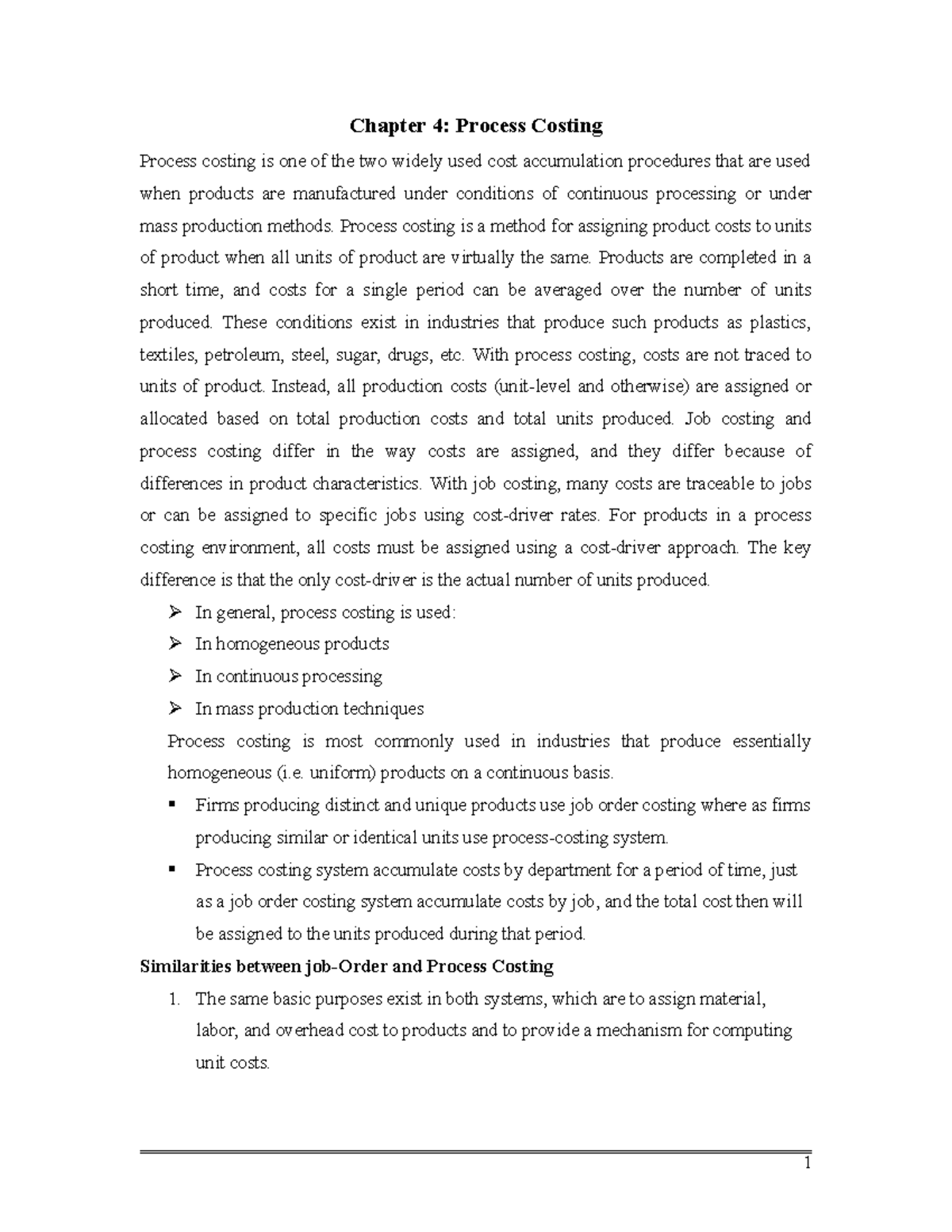 Process Costing Revised - Chapter 4: Process Costing Process costing is ...