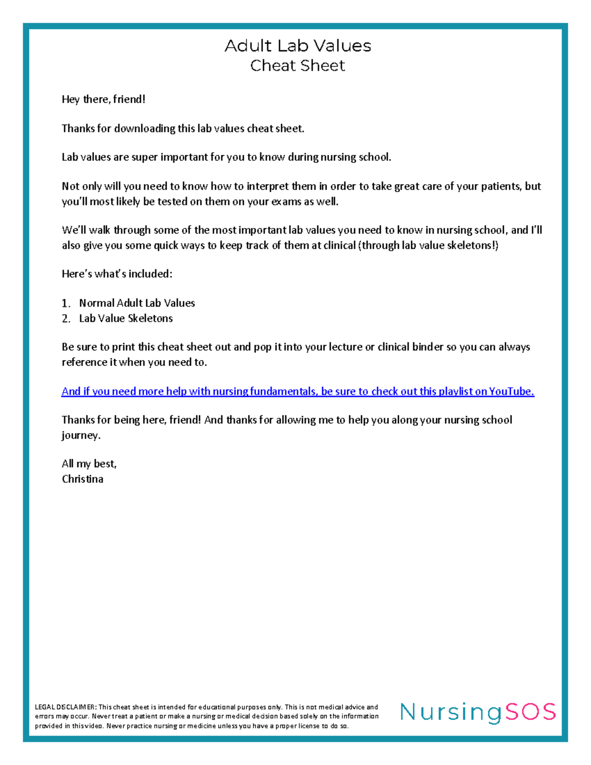 508915712 Adult Lab Values Cheat Sheet - Adult Lab Values Cheat Sheet ...